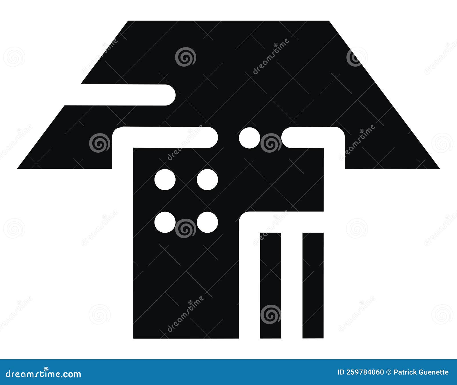 Tall Black House with One Small Window, Icon Stock Vector ...