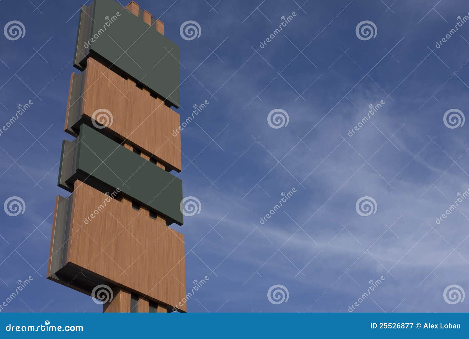 Tall Blank Signboard with Alternating Panels Stock Image - Image of ...