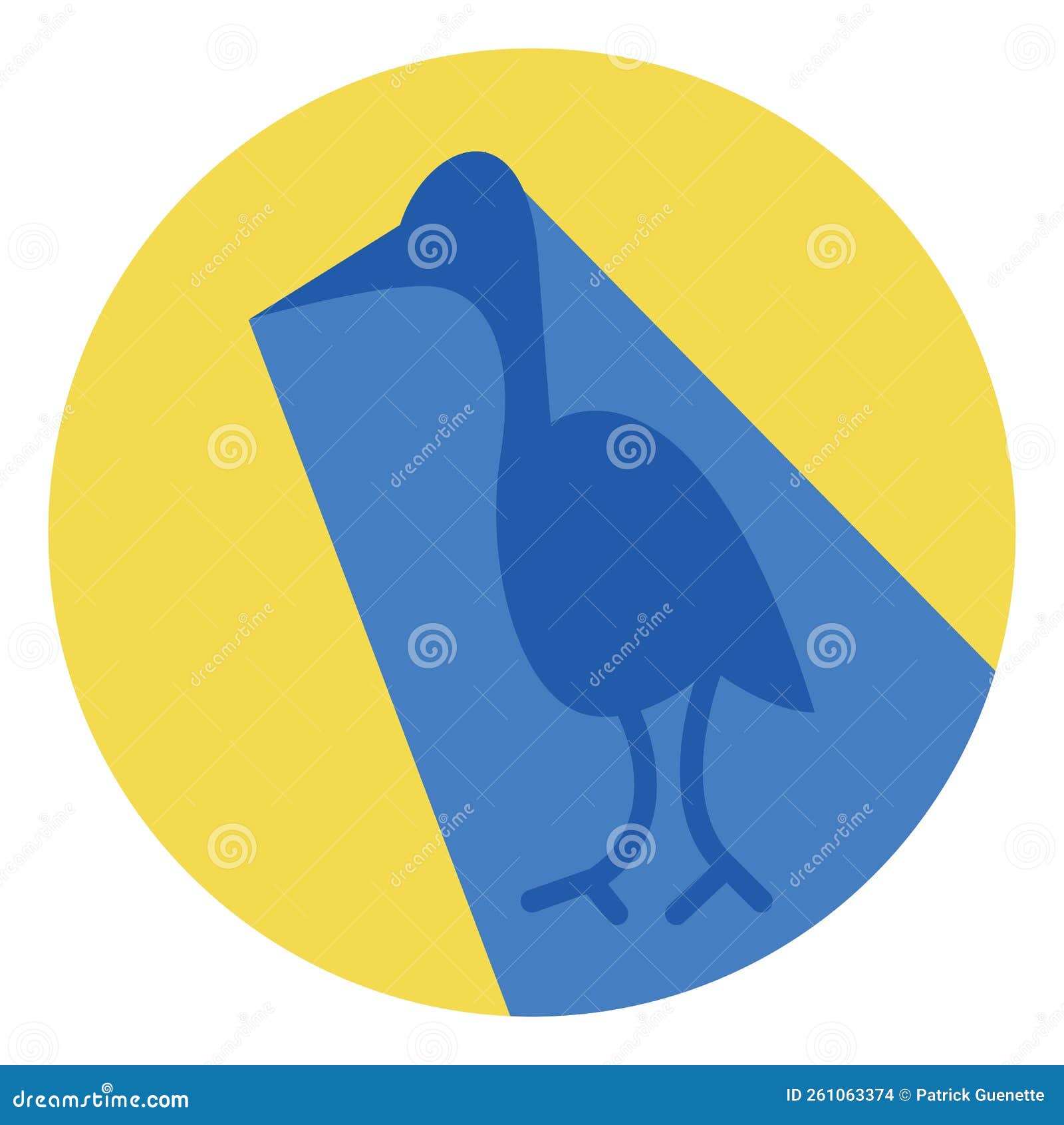 Tall blue bird, icon stock vector. Illustration of animal - 261063374