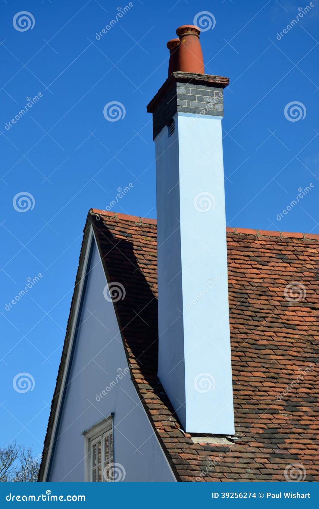 Tall Blue Chimney stock photo. Image of structure, protection - 39256274