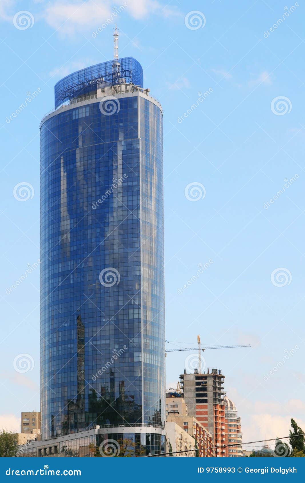 Tall blue office building stock image. Image of high, glass - 9758993