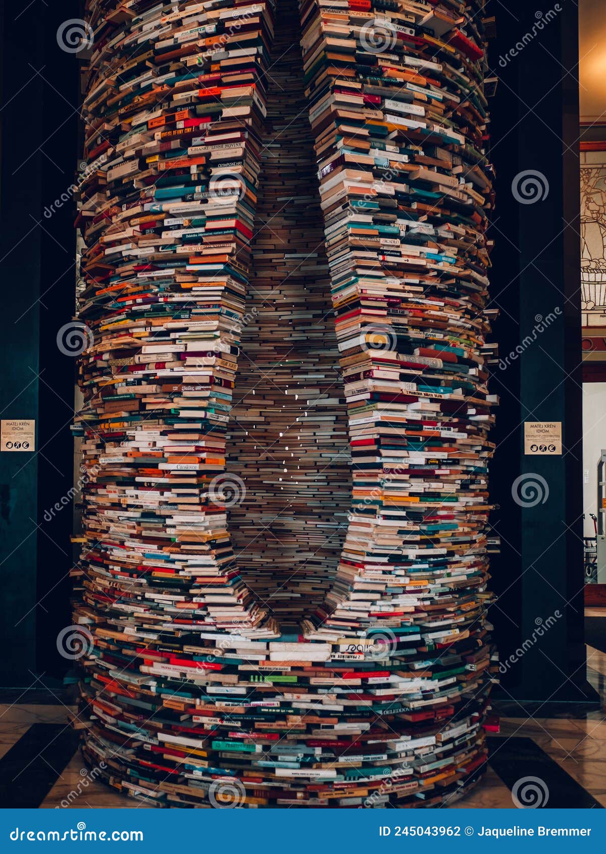 A Tall Book Tower in Prague Editorial Photography - Image of creative ...