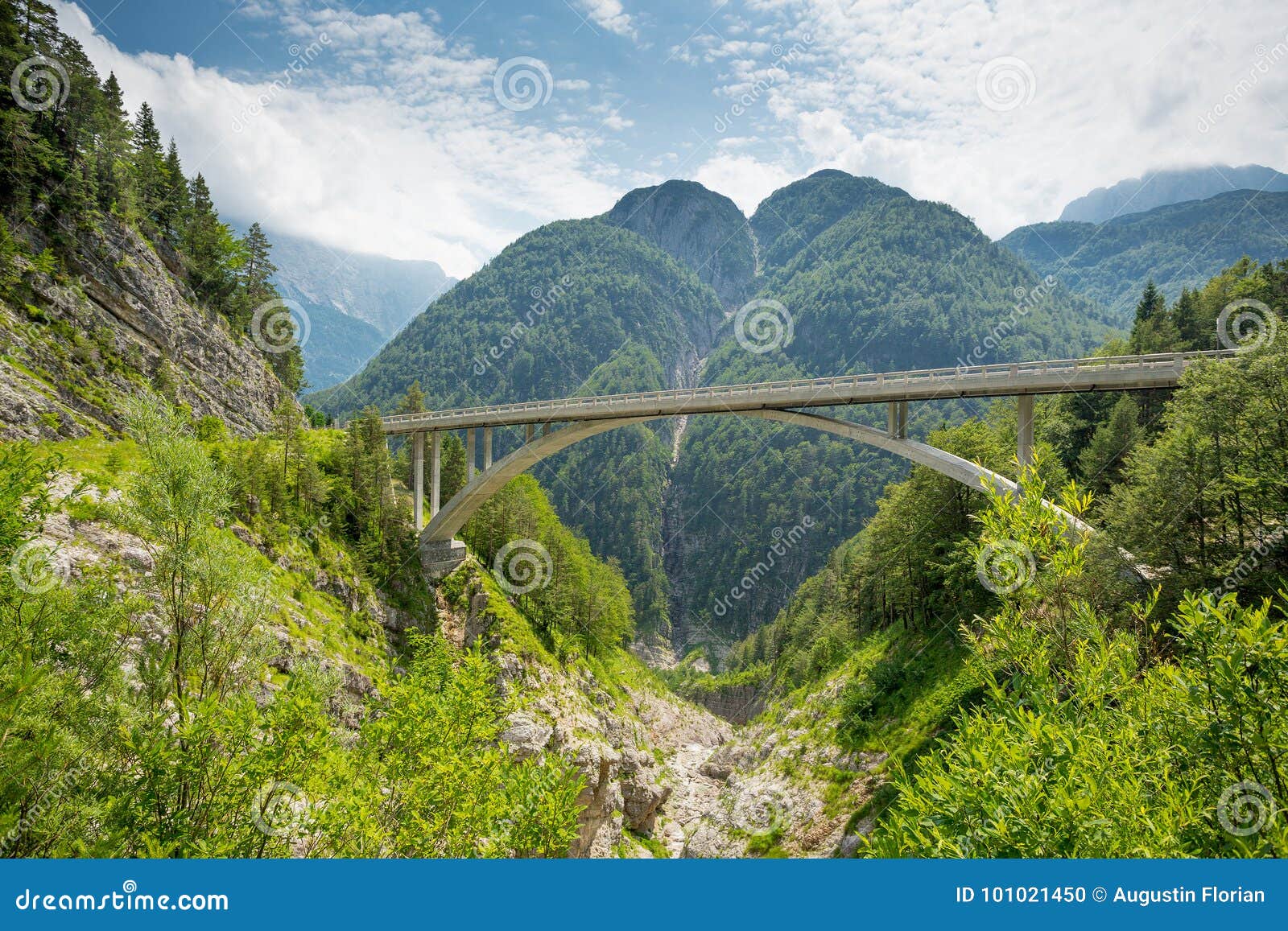 Tall Bridge in the Mountains Stock Photo - Image of nadiza, mangart ...