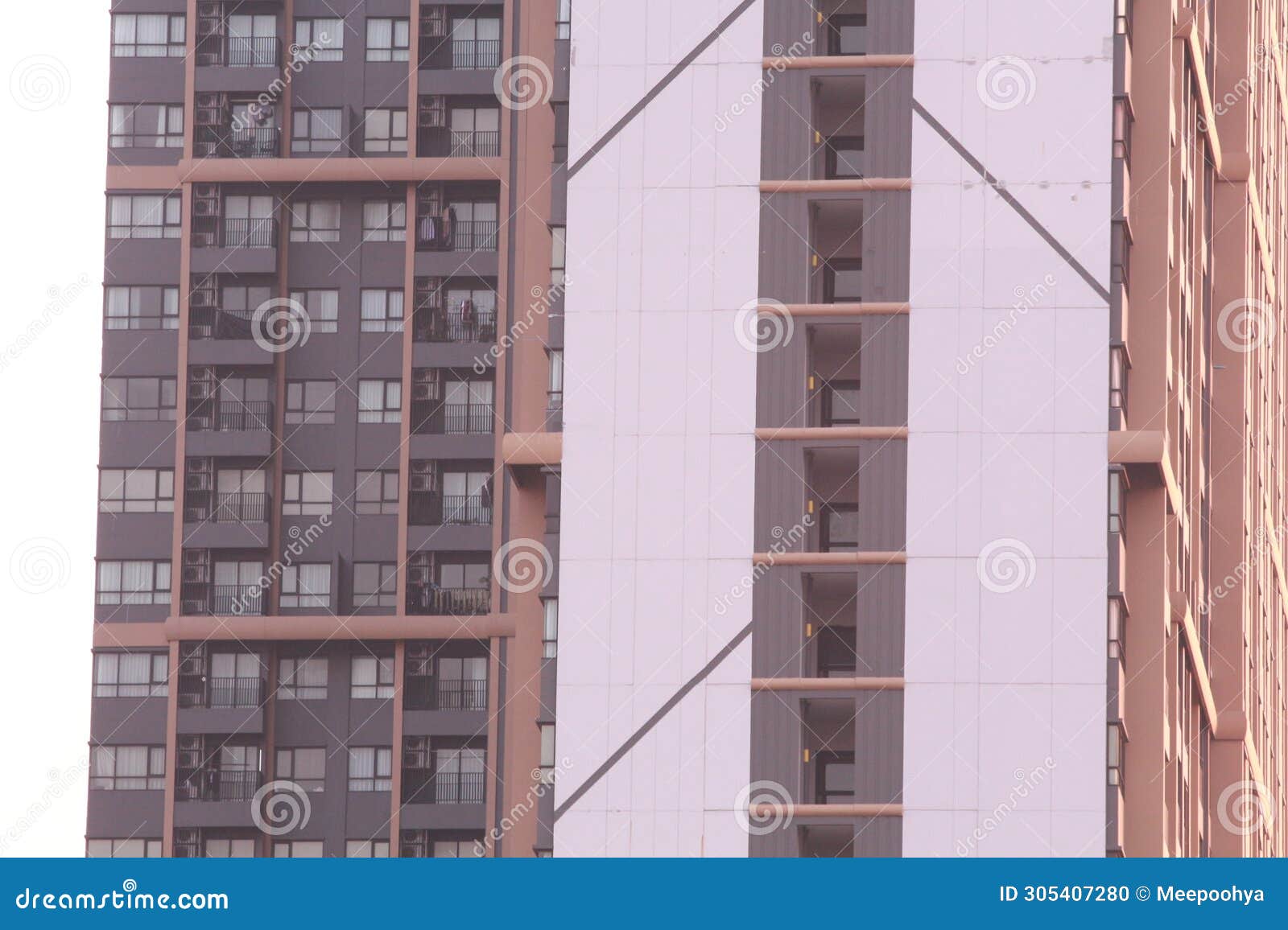 Tall Building Background, Side of the Building with Windows and Door ...