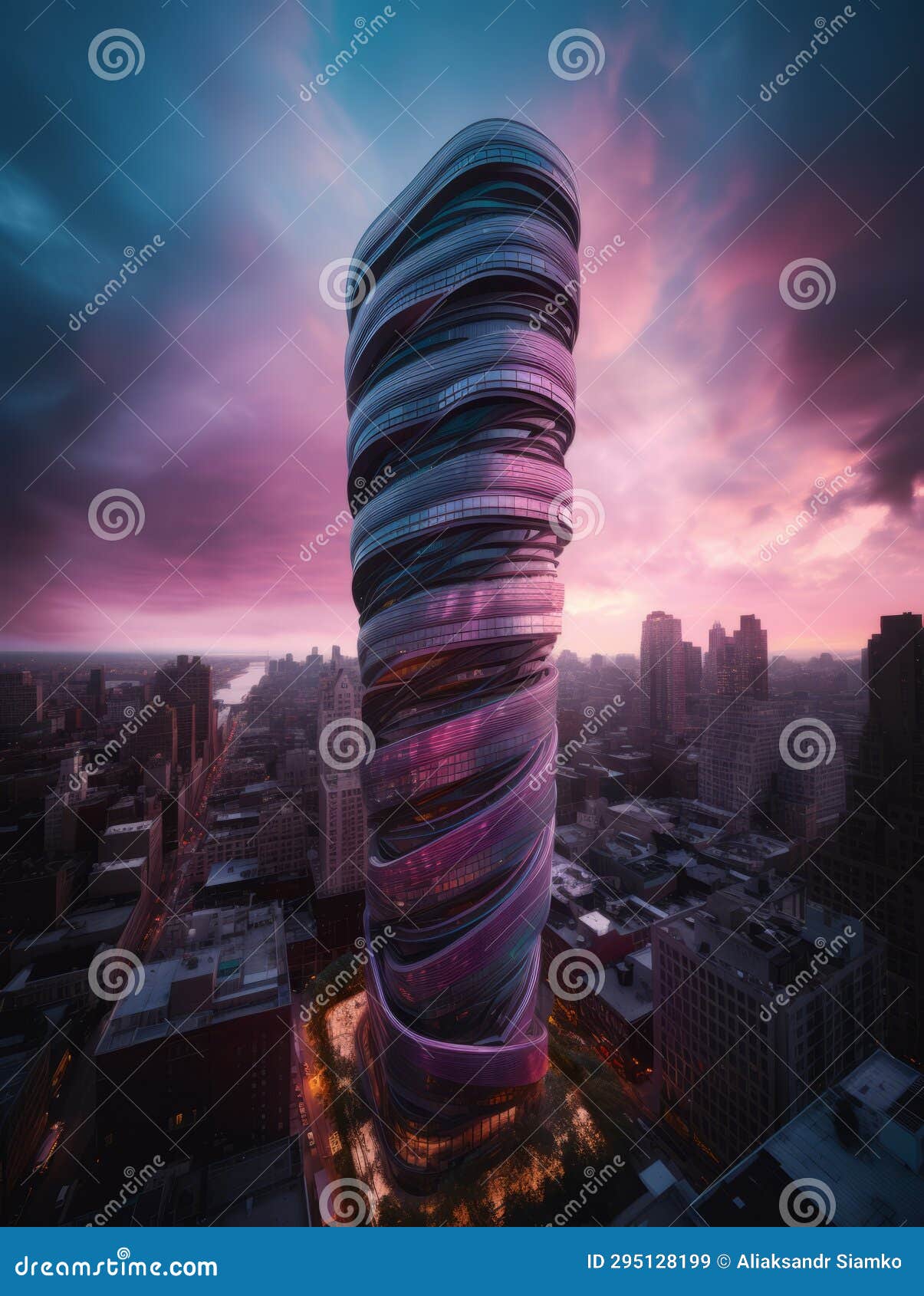 A Tall Building with Curved Top Stock Illustration - Illustration of ...