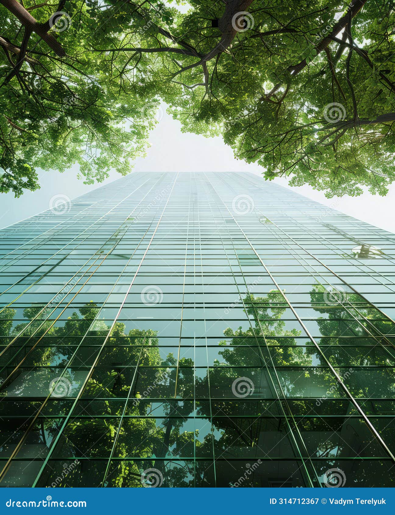 A Tall Building with a Green Tree in the Foreground. the Building is ...