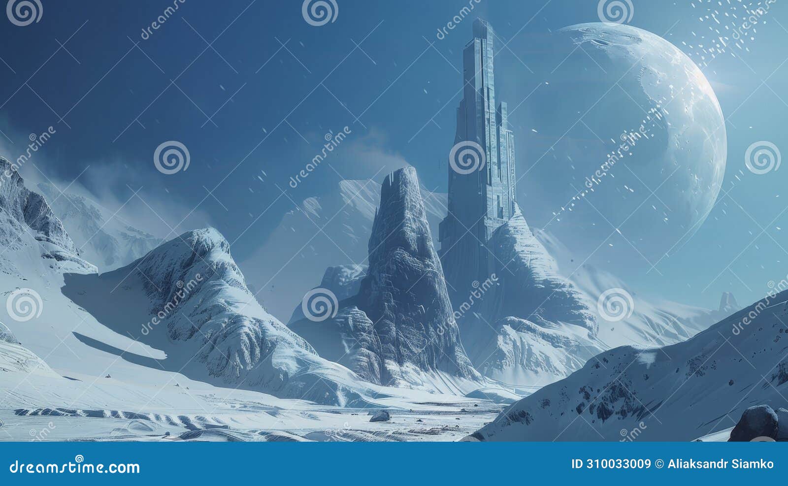 A Tall Building in a Snowy Mountain Stock Image - Image of frozen ...