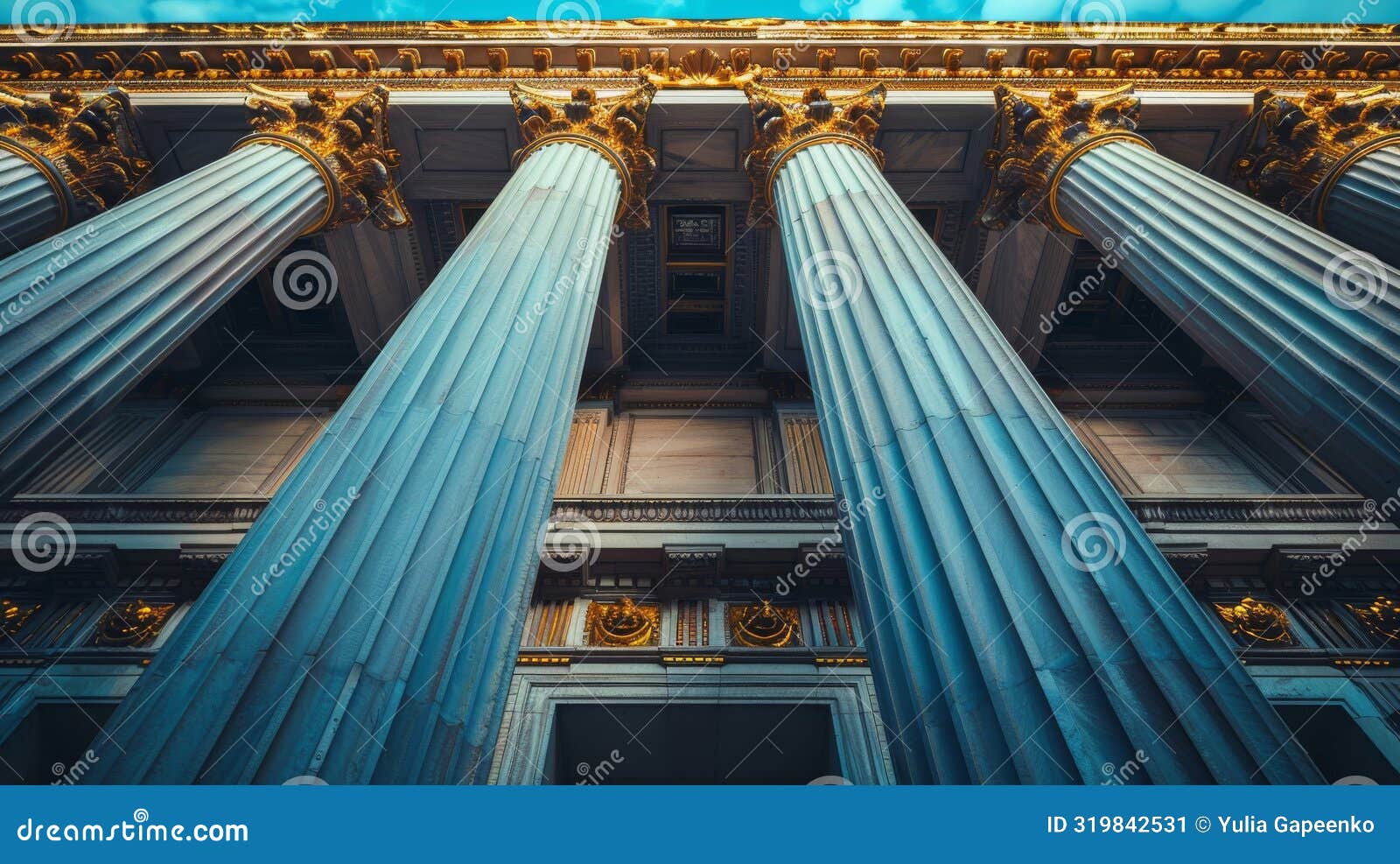 Tall Building Top with Many Columns Stock Image - Image of impressive ... Tall Building Top with Many Columns Stock Image - Image of impressive ...