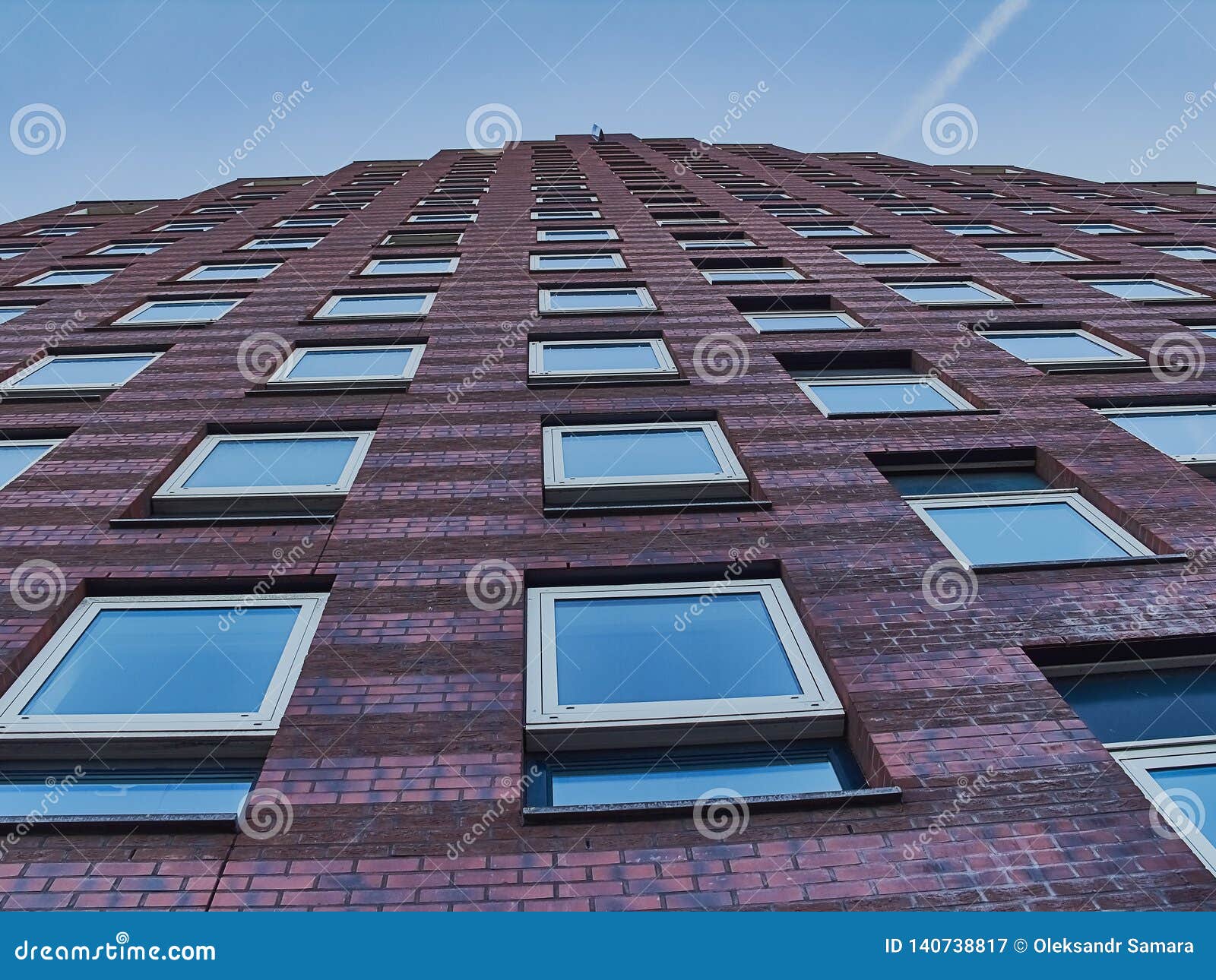Tall Building with Windows with a Perspective View. Stock Image - Image ...