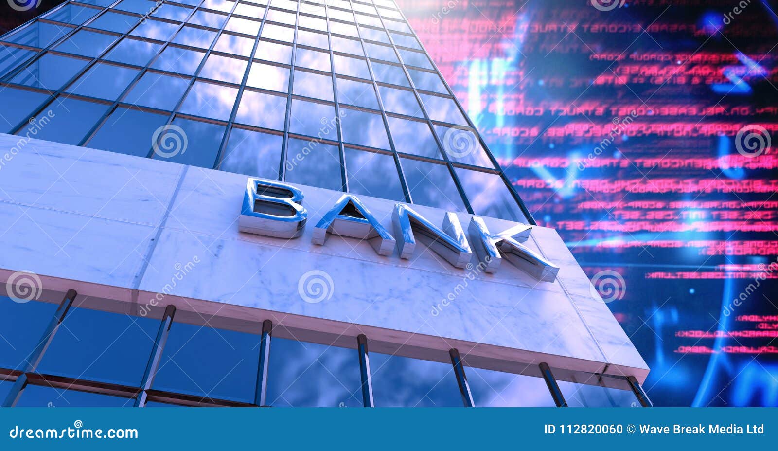 Tall Buildings Bank with Code Stock Illustration - Illustration of ...