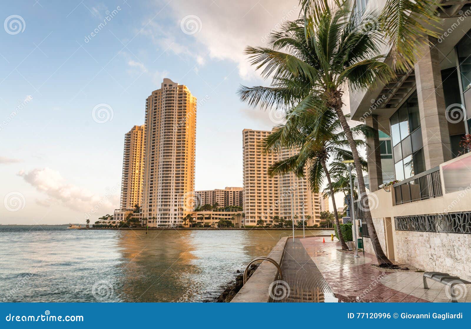 Tall Buildings of Brickell Key, Miami Stock Photo - Image of business ...