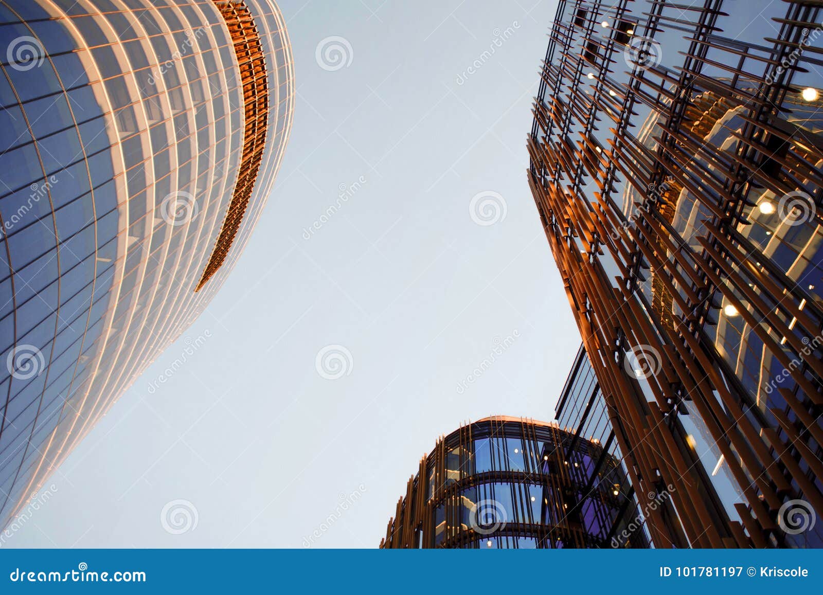 Tall Buildings of the Business Centre with Panoramic Windows Stock ...