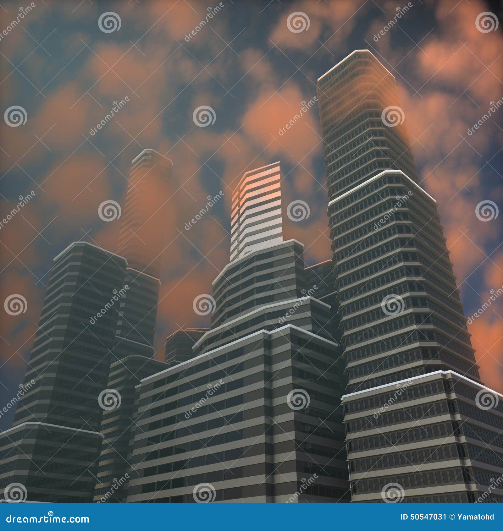 Tall buildings at sunset stock image. Image of building - 50547031