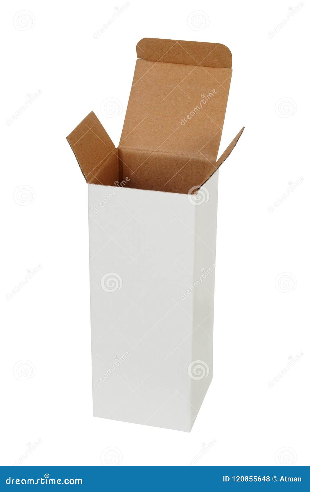 Tall box on white stock photo. Image of container, empty - 120855648