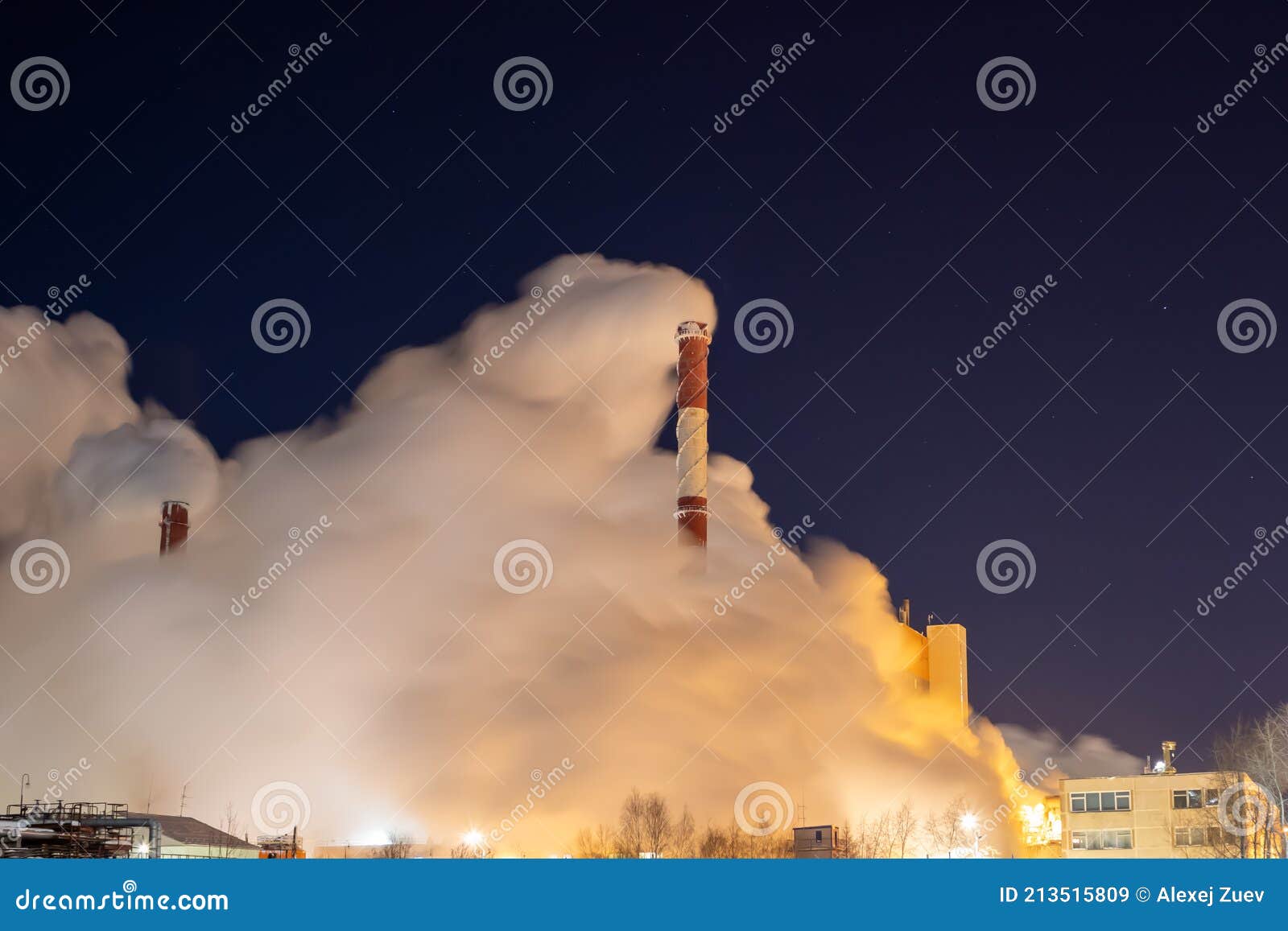 Tall Chimneys of a Large Factory Stock Image - Image of contamination ...