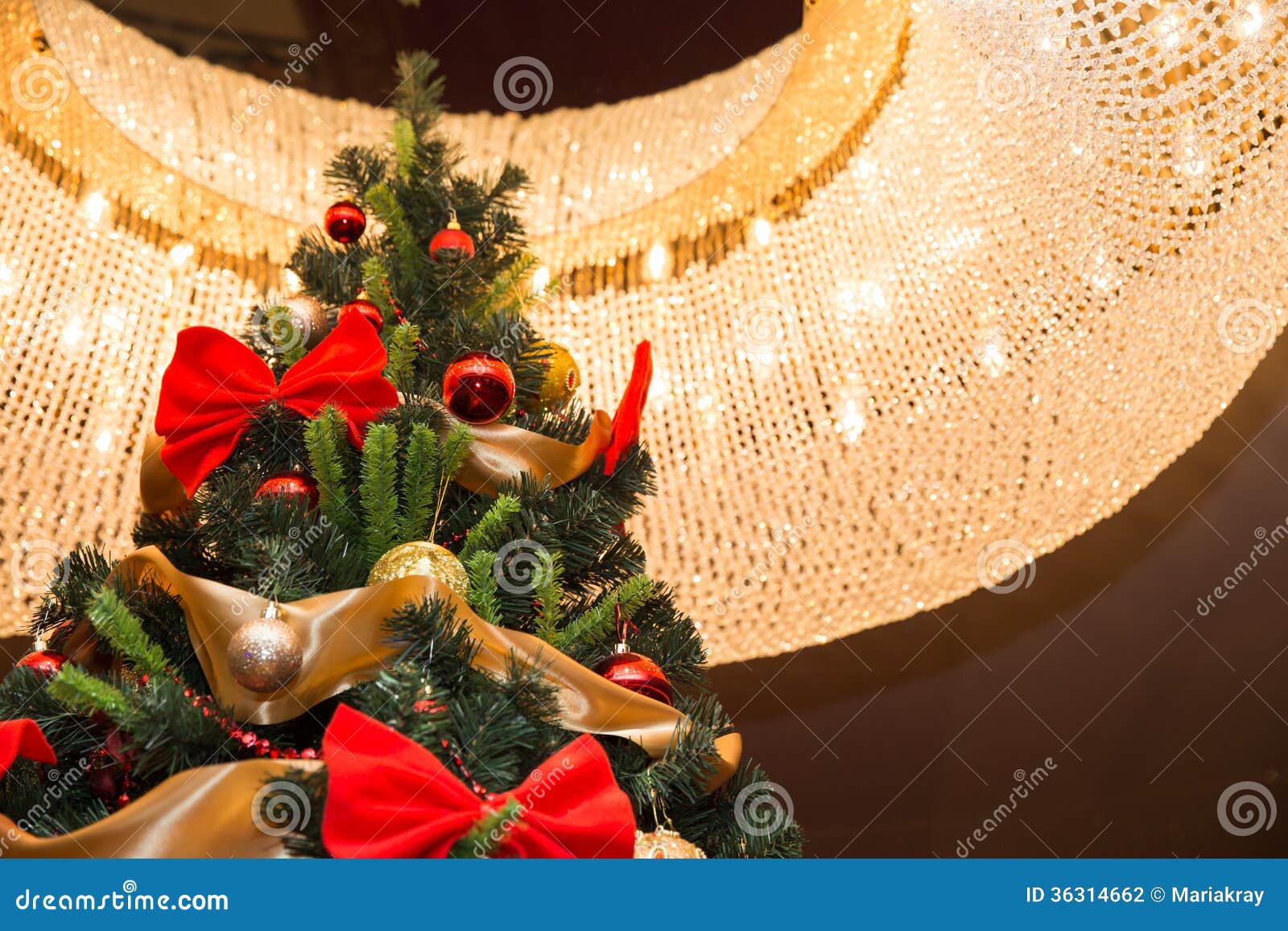 Tall Christmas Tree with Luster Stock Photo - Image of light ...