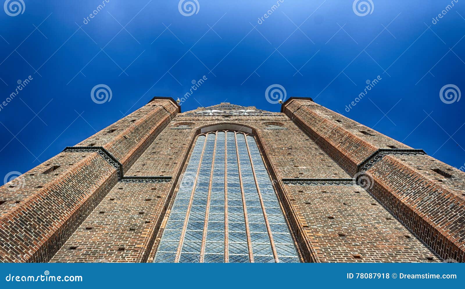 Tall Church Tower Rising Skyward With Gothic Architectural Detail ...