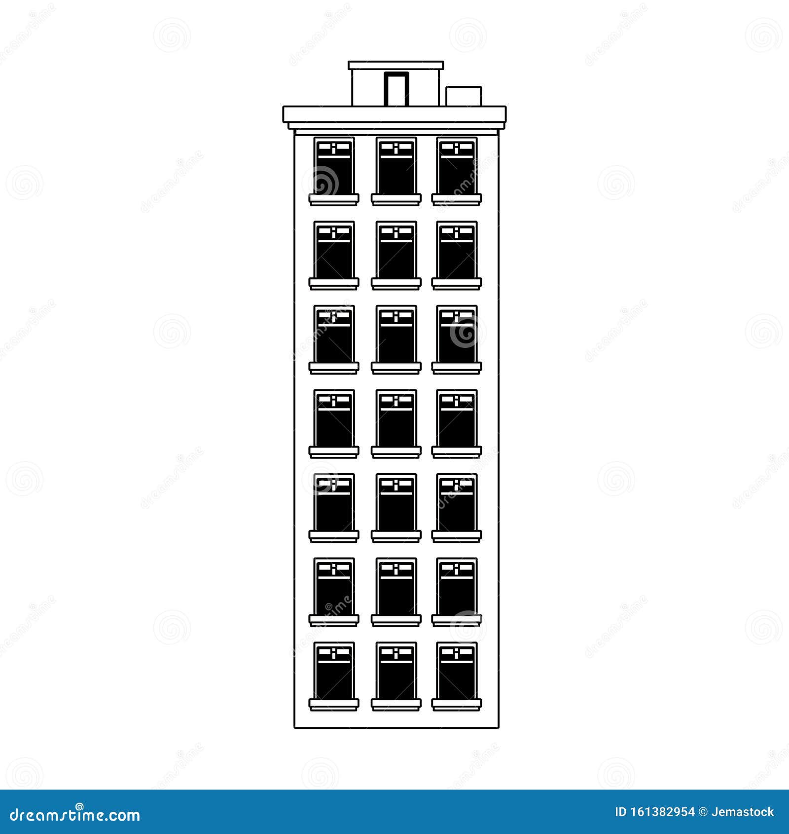 Tall City Building Icon, Flat Design Stock Vector - Illustration of ...