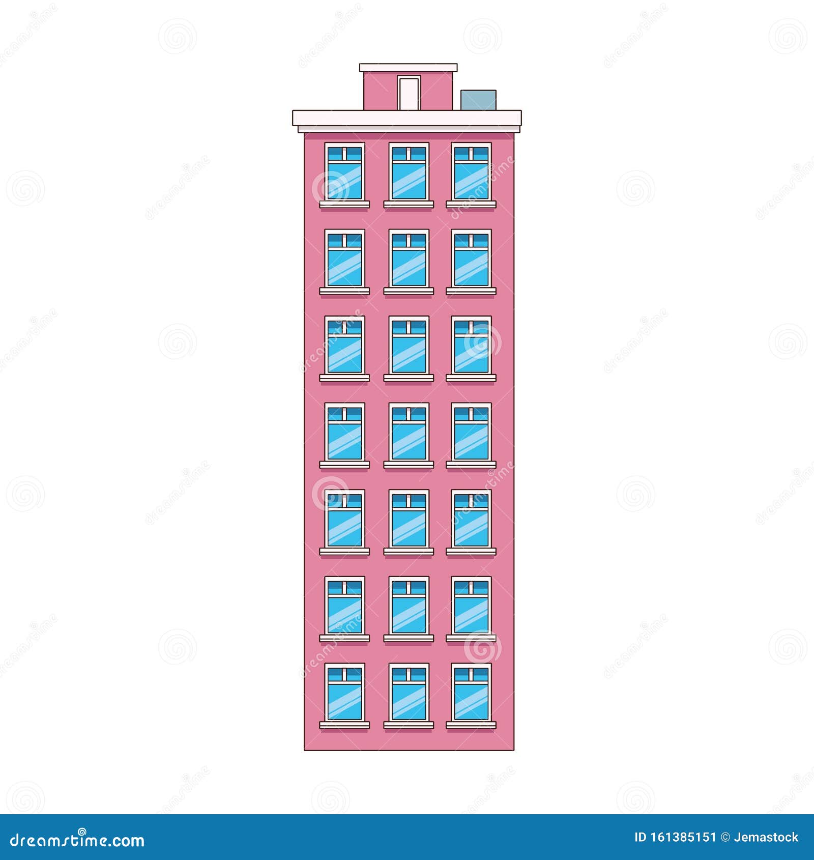 Tall City Building Icon, Flat Design Stock Vector - Illustration of ...