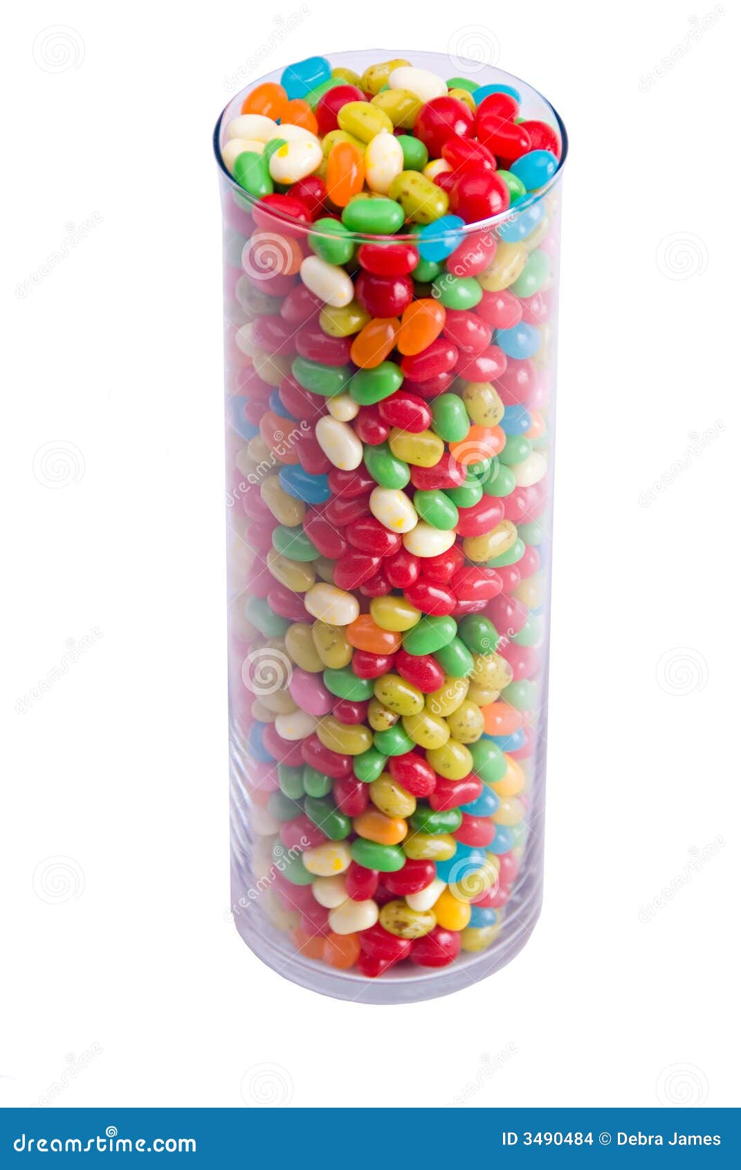 Tall Clear Jar of Jelly Beans Stock Photo - Image of luscious ...