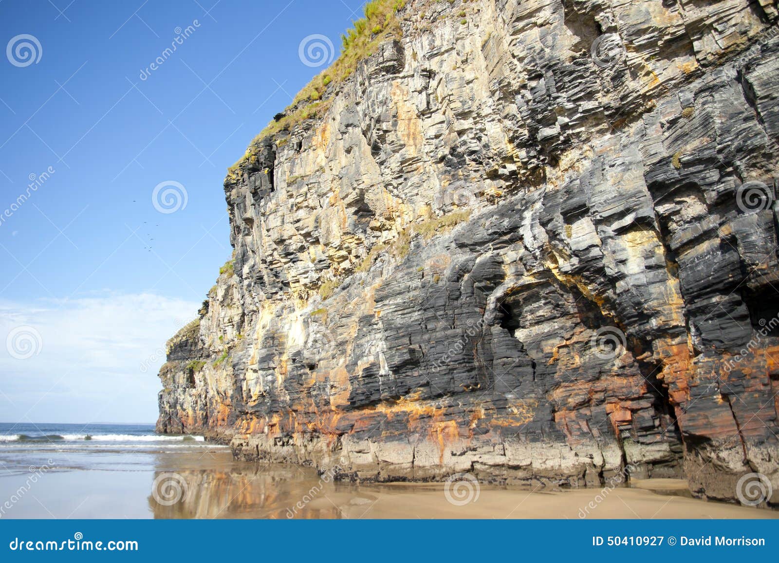 Tall Cliffs of Ballybunion on the Wild Atlantic Way Stock Image - Image ...