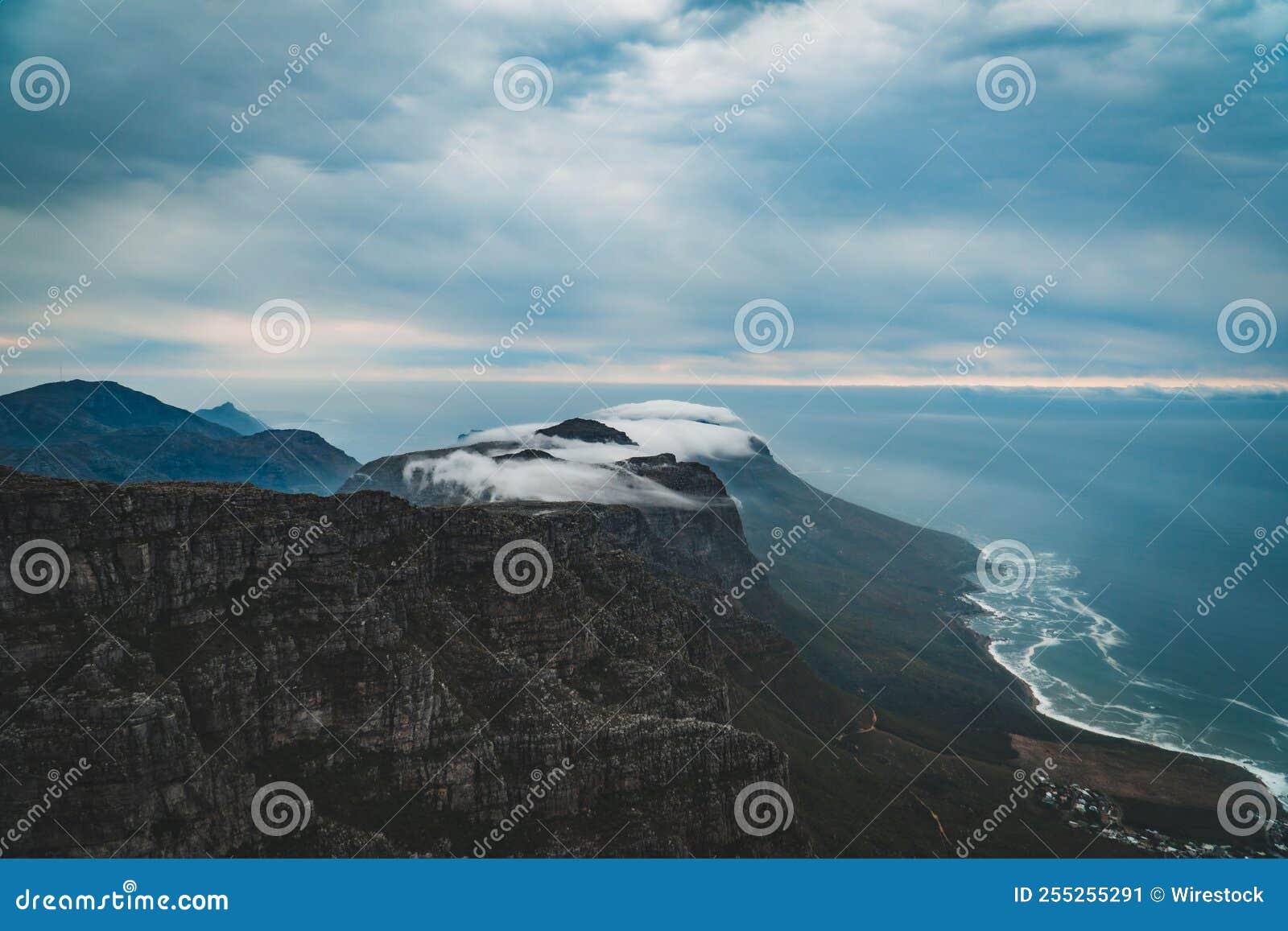 Cliffs Near the Ocean Under a Cloudy Sky Stock Image - Image of geology ...