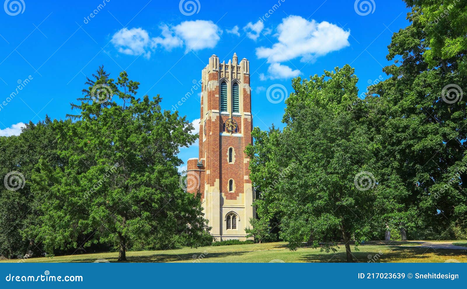 Tall Clock Tower at Michigan State University Stock Image - Image of ...