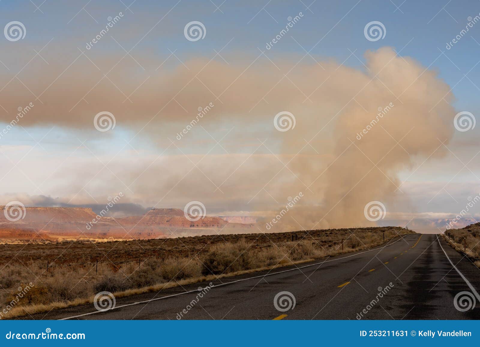 Tall Column of Smoke from a Controlled Burn Stock Image - Image of ...