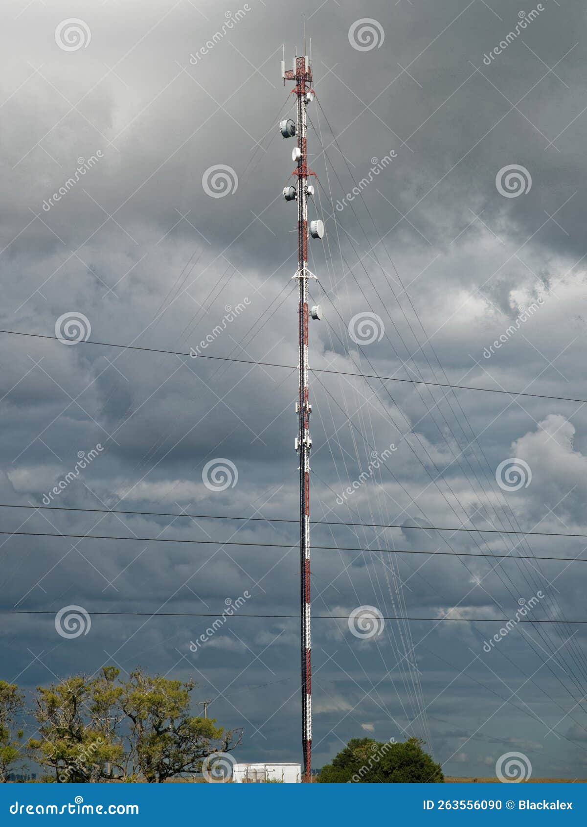 Tall Communications Tower stock photo. Image of tall - 263556090