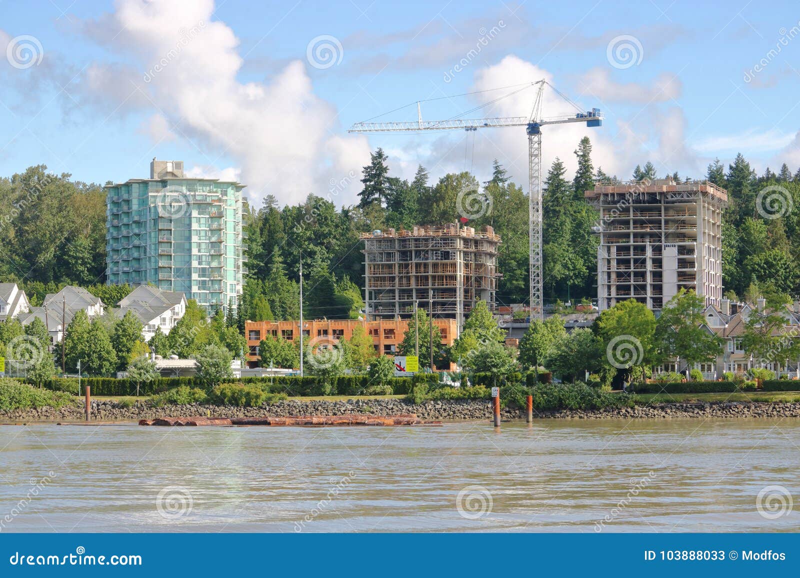 Riverfront Development Under Construction Stock Image - Image of ...