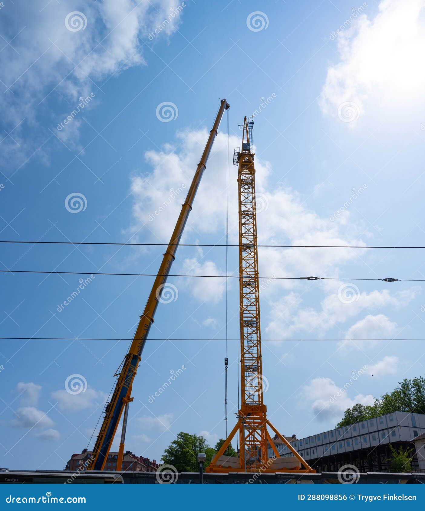 Tall Construction Crane Under Construction.. Editorial Photo - Image of ...