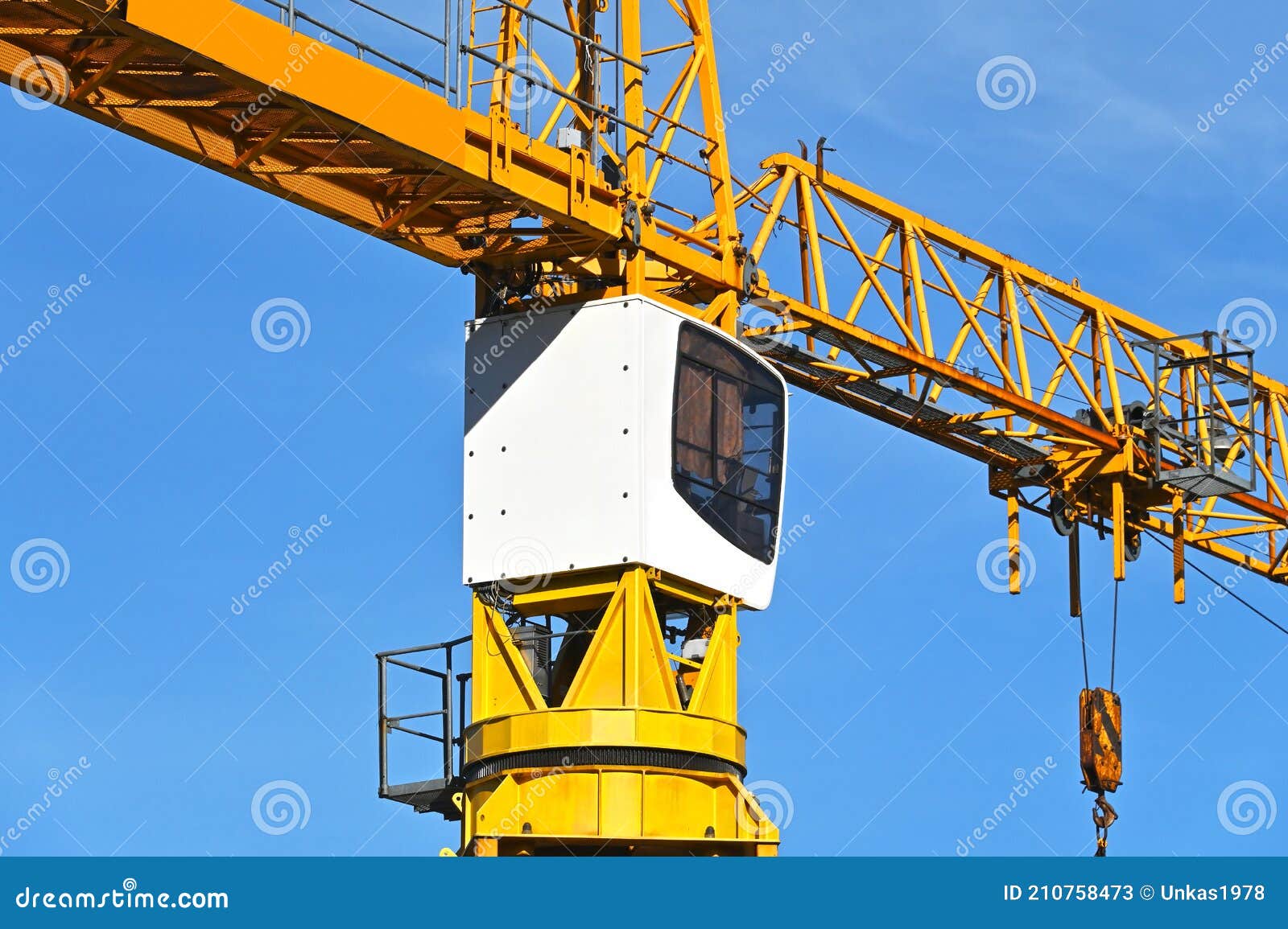 Construction tower crane stock image. Image of blue - 210758473