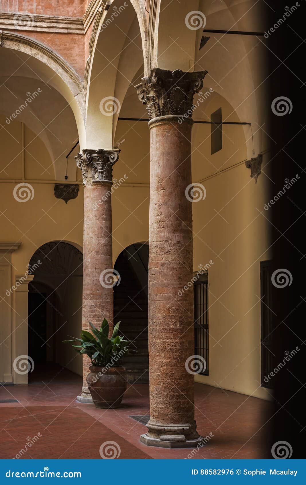 Tall courtyard columns stock photo. Image of cylinder - 88582976