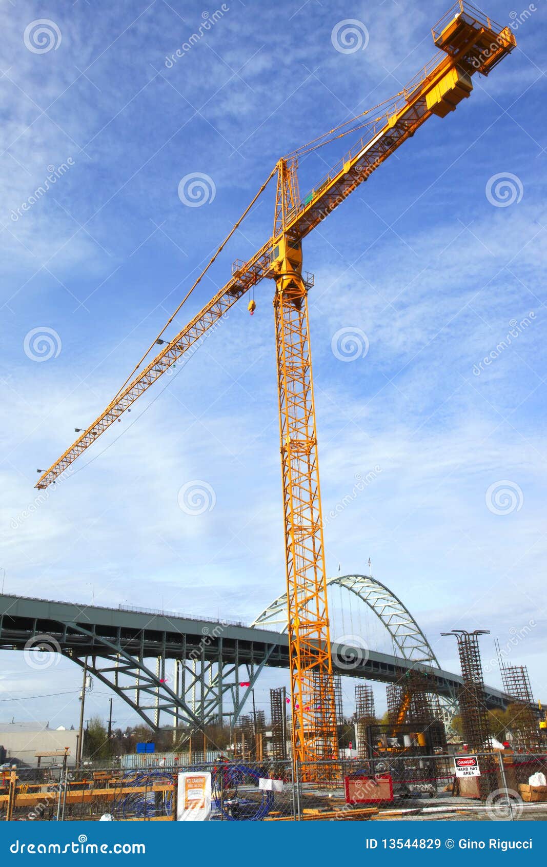 Tall Crane & Construction Site. Stock Image - Image of industrial ...
