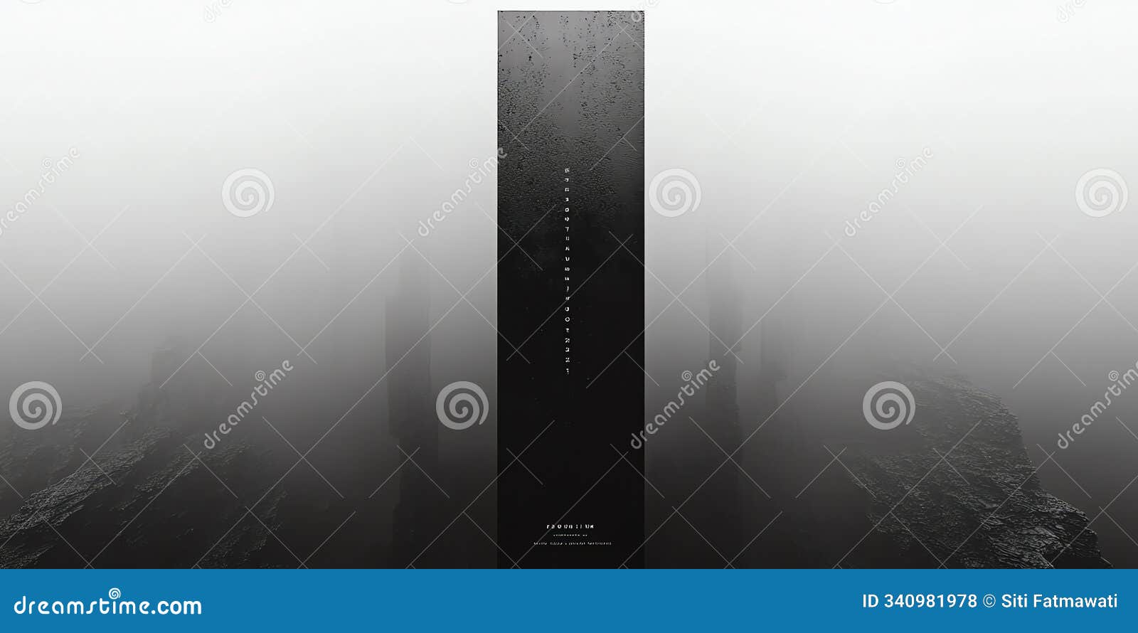 Tall, Dark, and Mysterious Structure in a Misty Landscape Stock ...