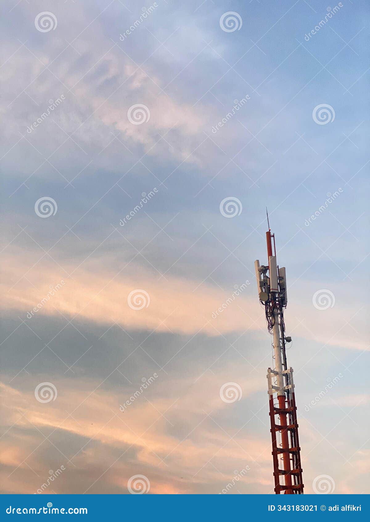5G Signal Tower With The Text Word 5G Attach To The 6g Communication ...