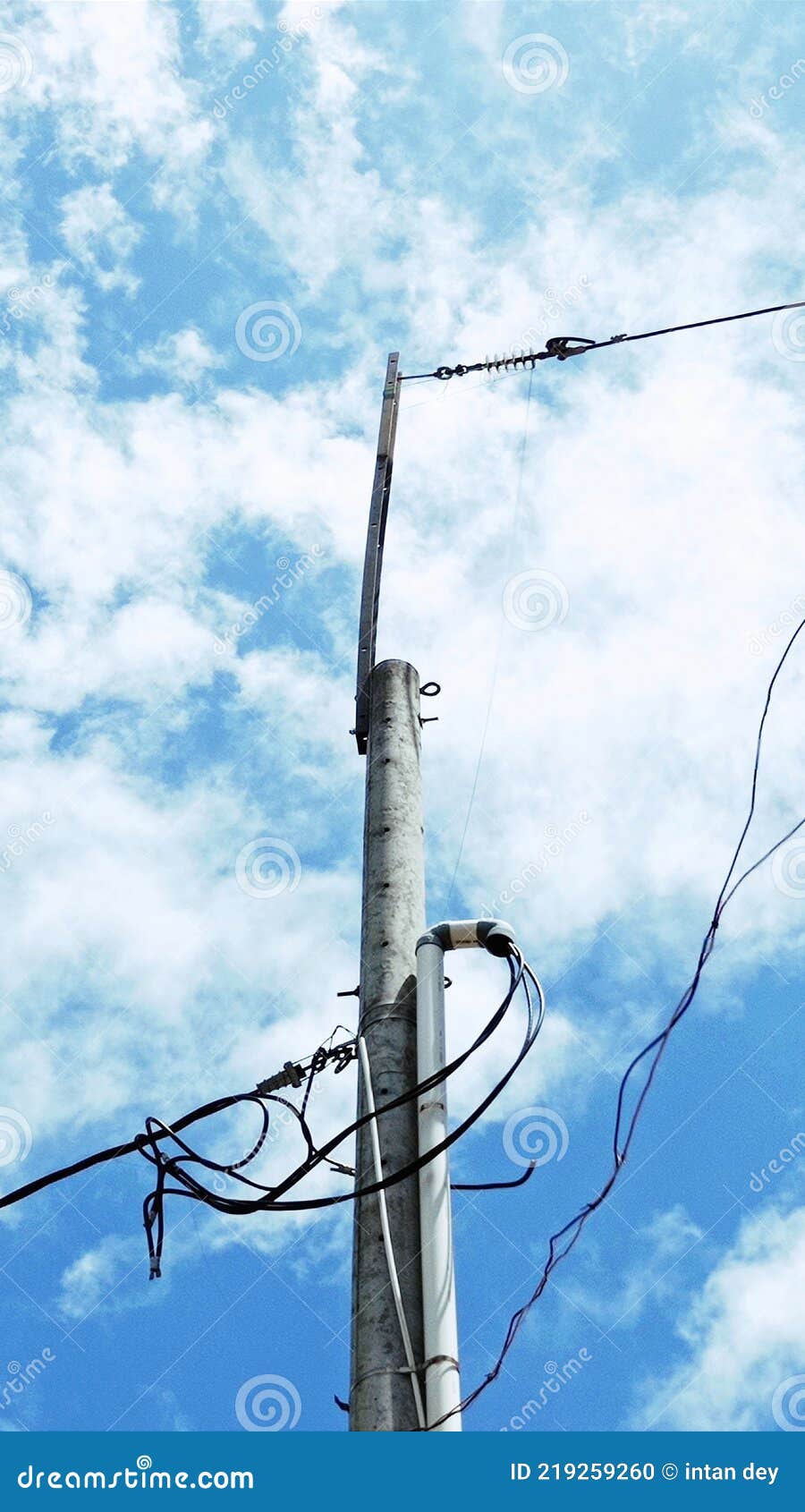 Tall Electric Poles Standing with the Cloudy Sky Stock Photo - Image of ...