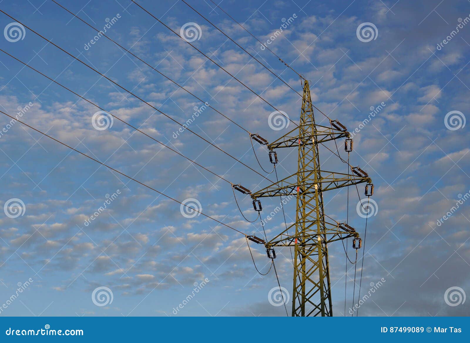 Tall Electric Pylon Leading High Current and Voltage As a Symbol of ...