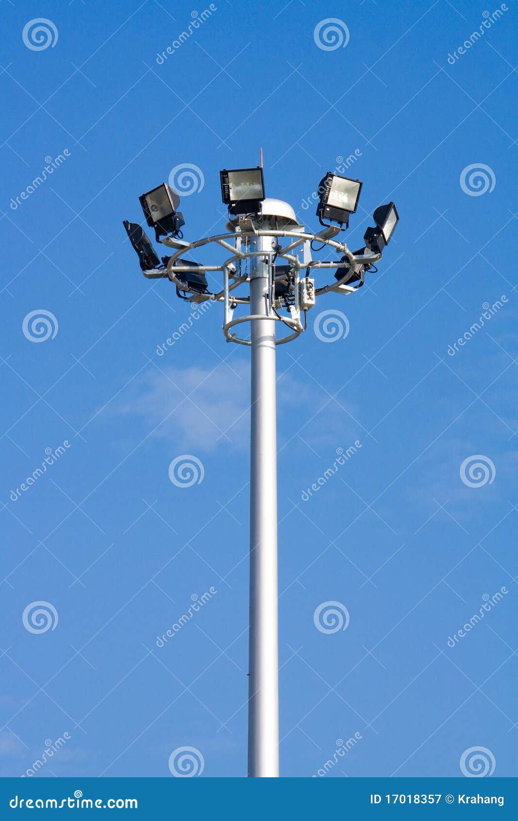 Tall Electricity Post or Lamp with Eight Lights Stock Image - Image of ...