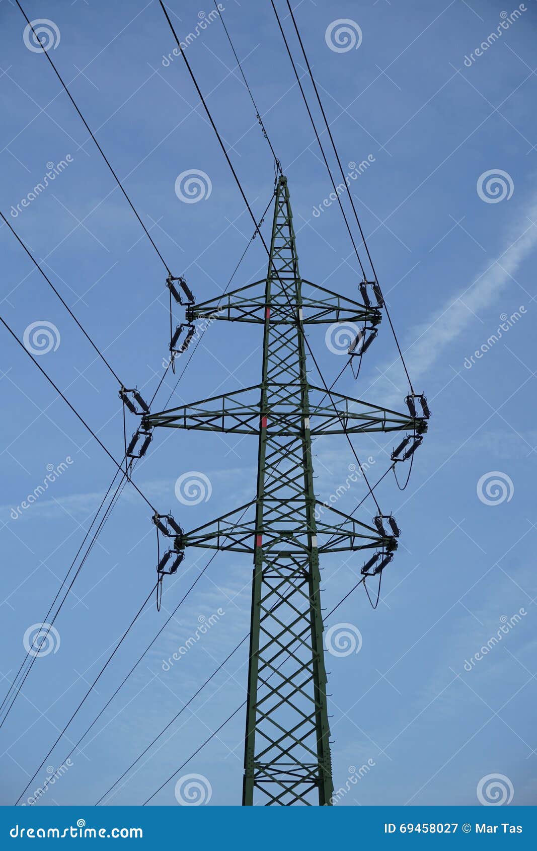 Tall Electricity Pylon Leading High Electric Current Stock Image ...