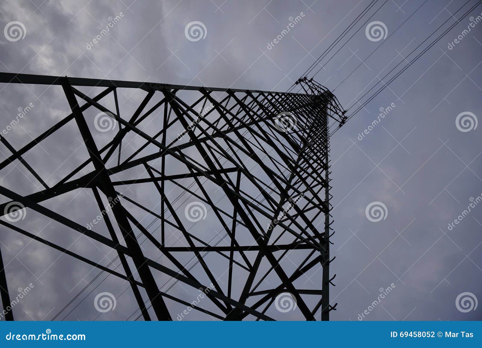 Tall Electricity Pylon Leading High Electric Current Stock Photo ...