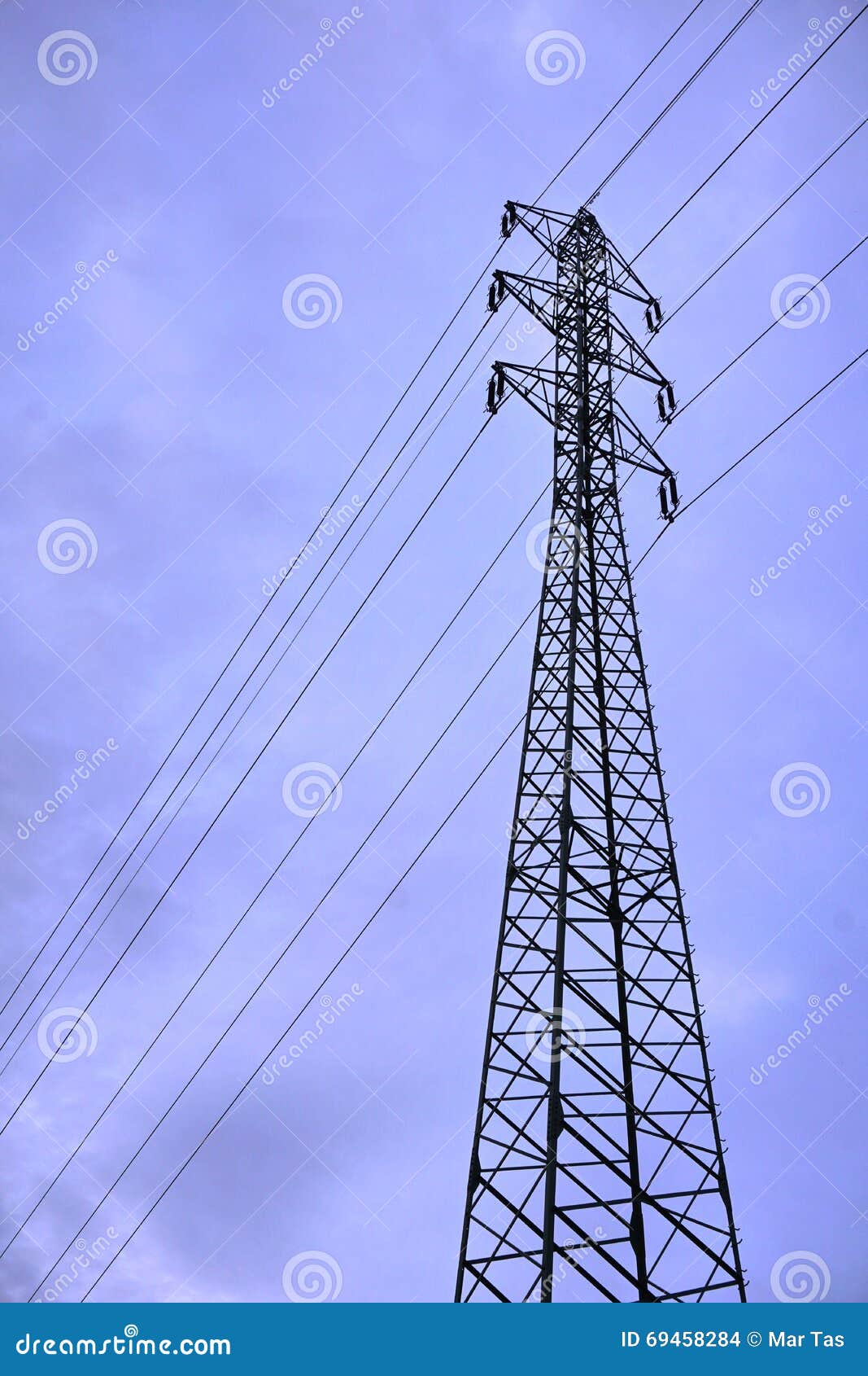 Tall Electricity Pylon Leading High Electric Current Stock Photo ...