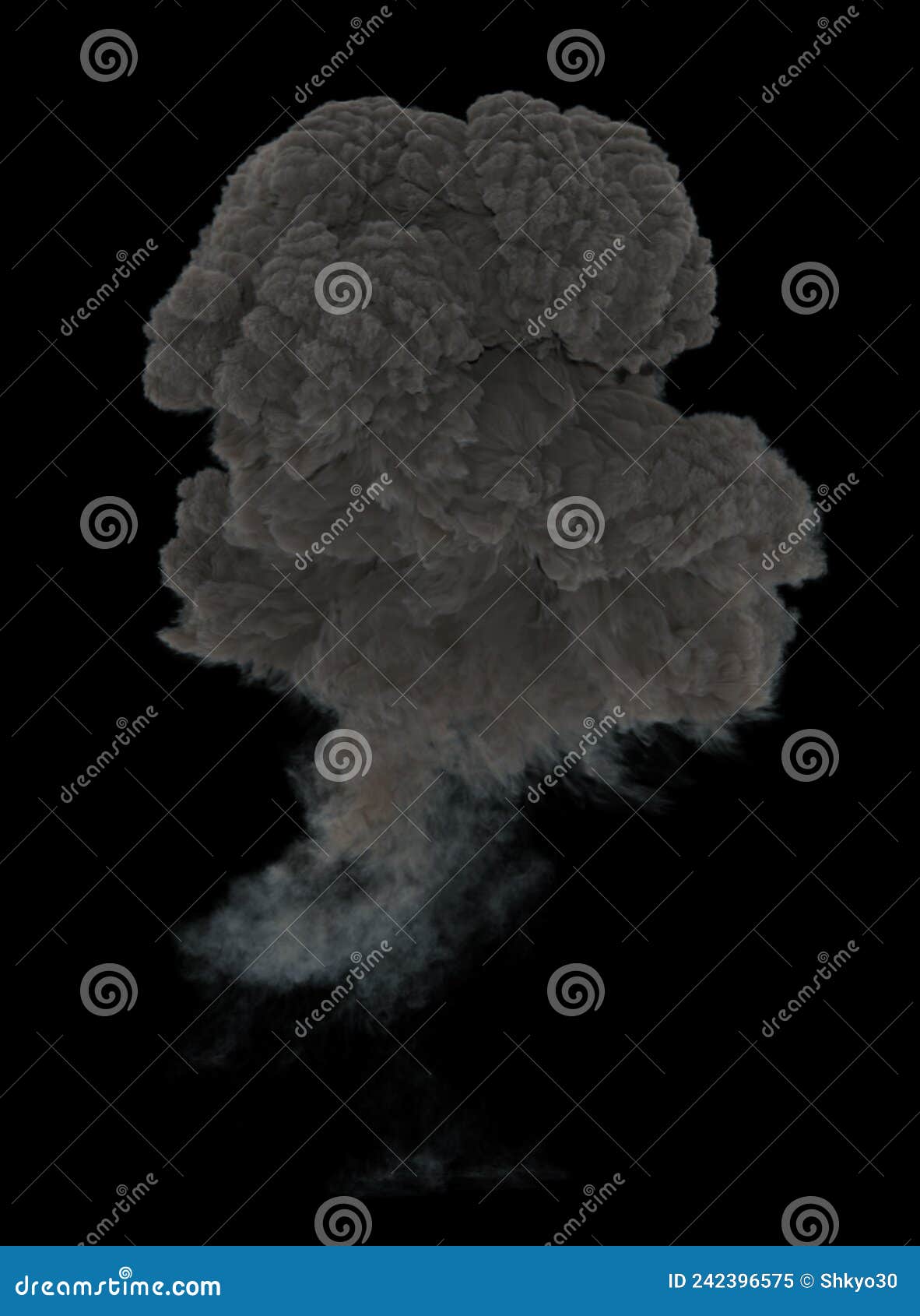 Tall Explosion Smoke Cloud with Dense and Grey without Any Burn Part on ...