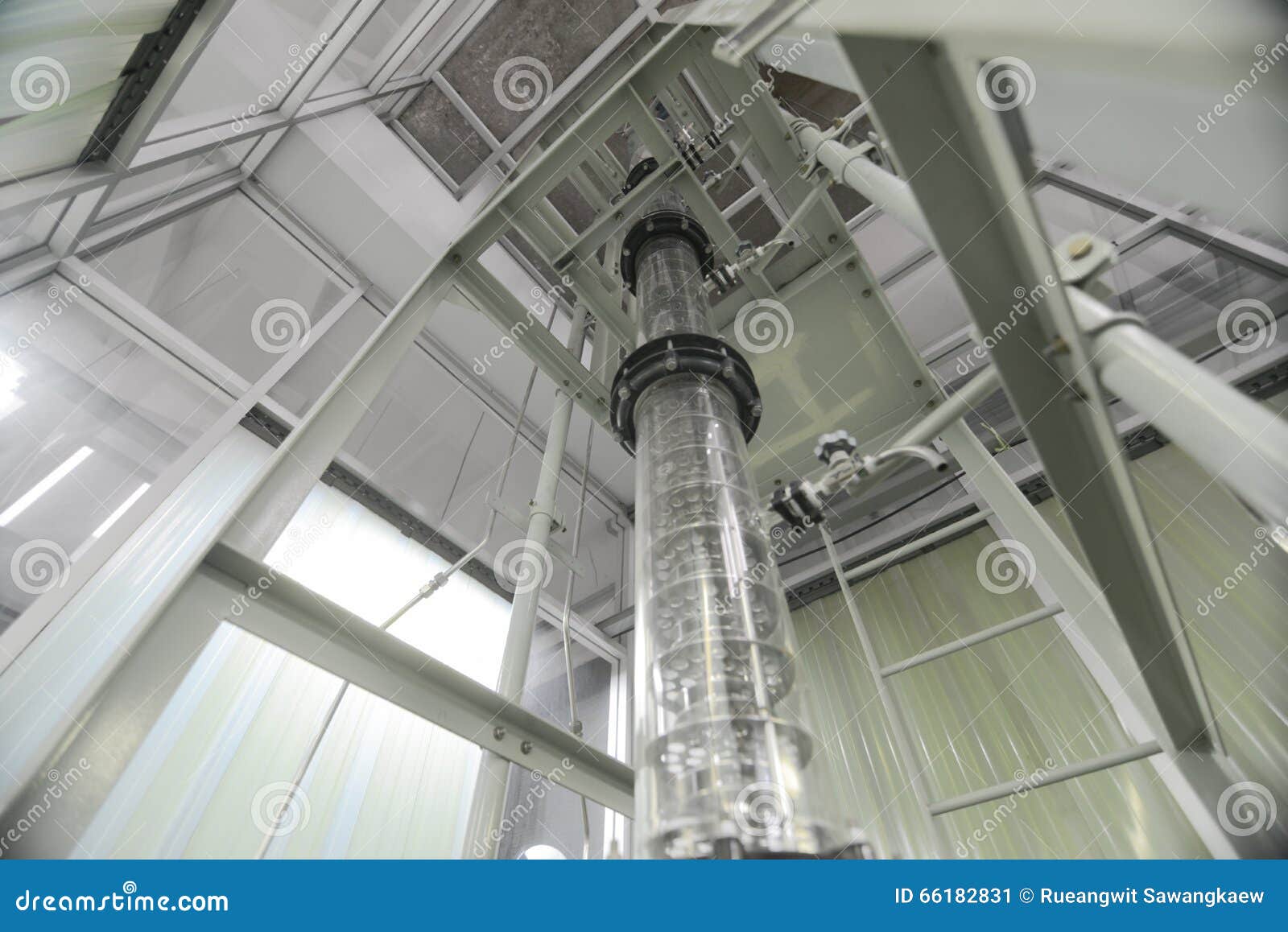 Tall Extraction Column in Laboratory Stock Image - Image of ladder ...