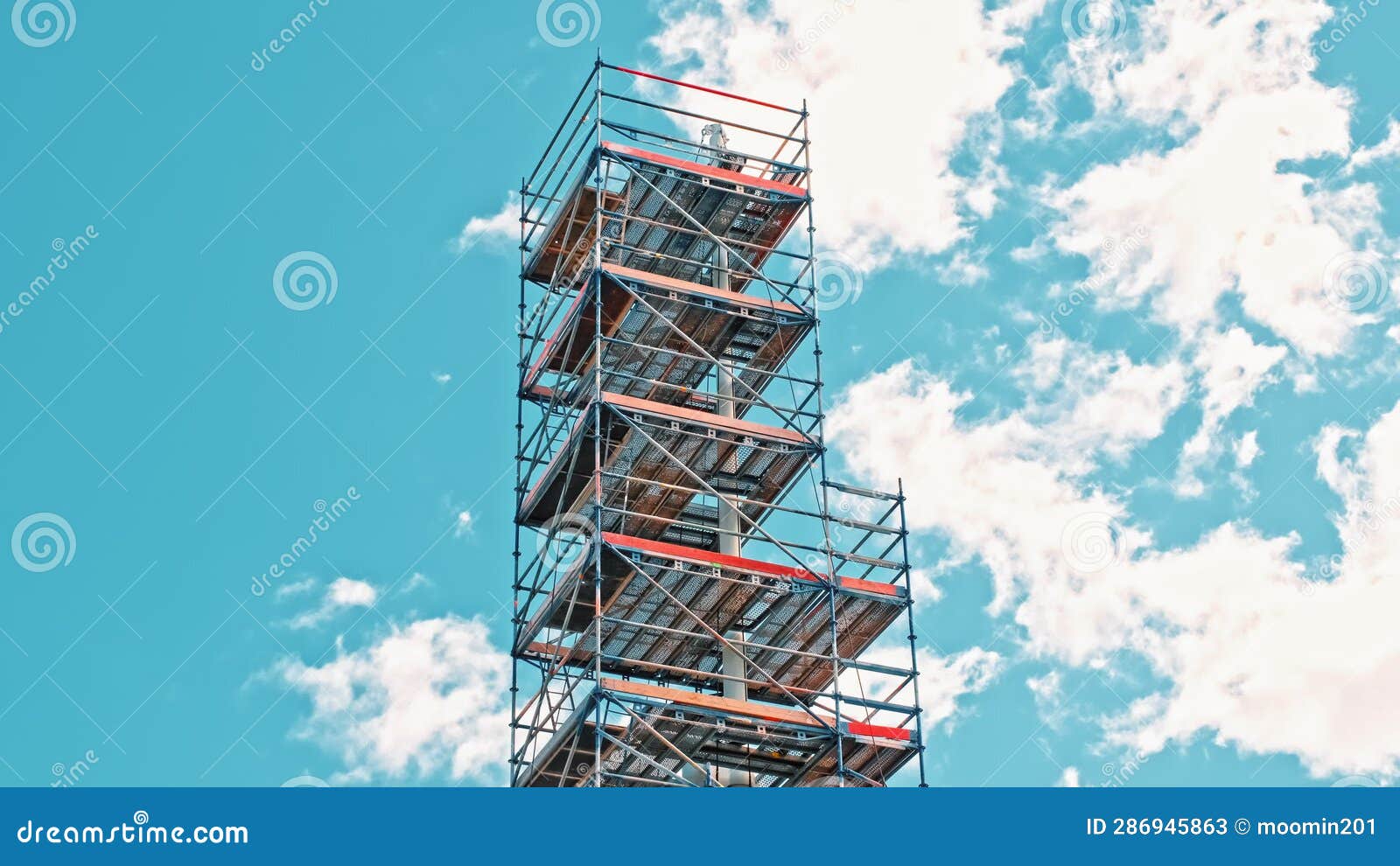 Tall Mast Construction Site Scaffolding Stock Video - Video of metal ...