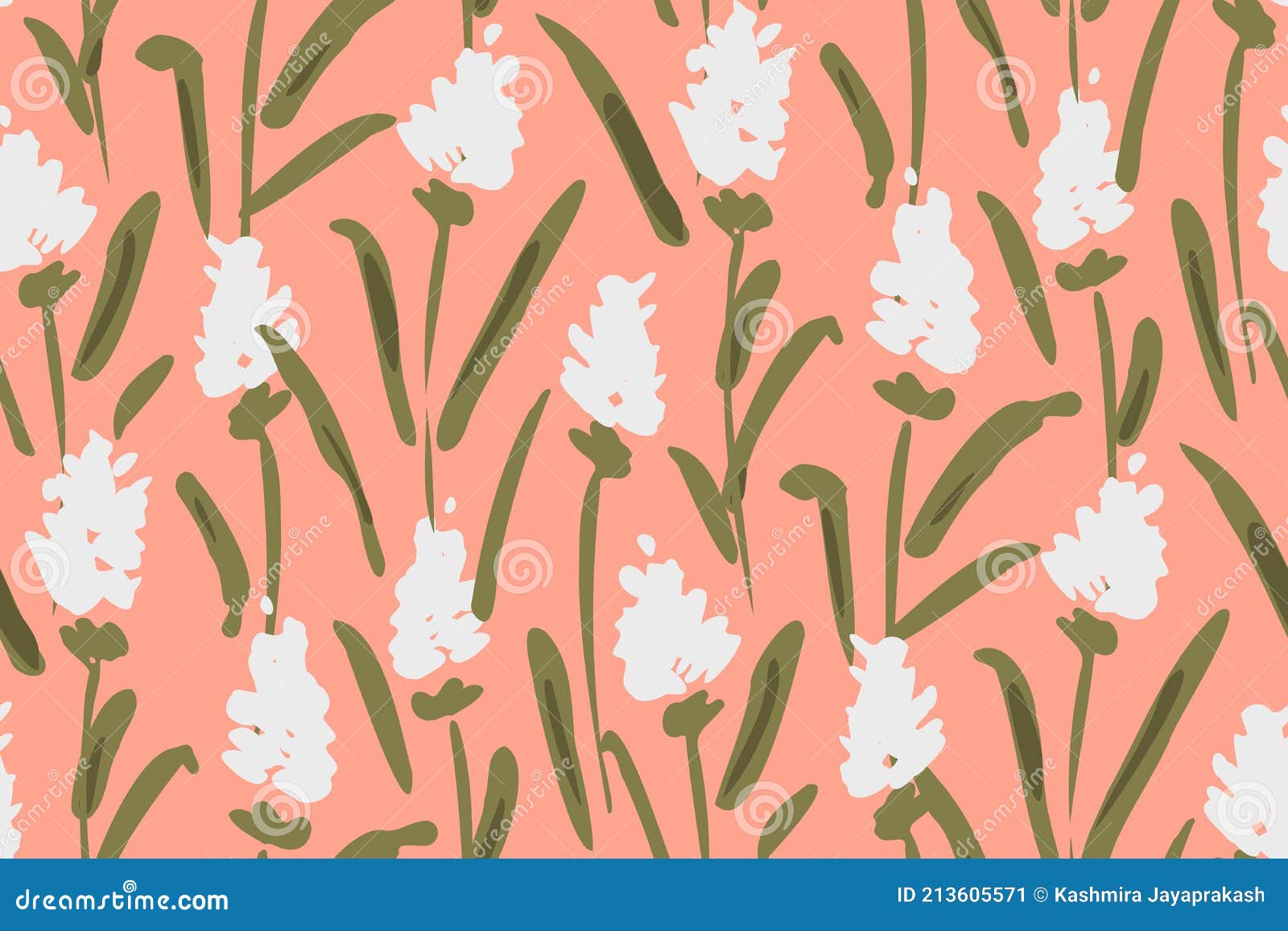Tall Flower Field Seamless Vector Pattern. Stock Vector - Illustration ...