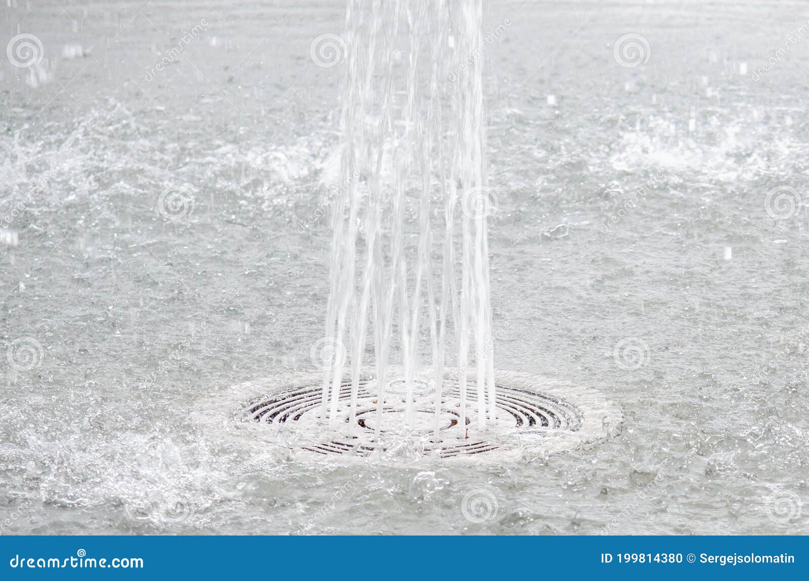 Tall Fountain Spraying from the Floor at Park Stock Photo - Image of ...