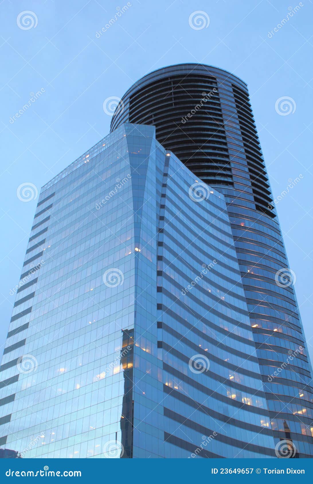 Tall, Geometric Glass Building Stock Image - Image of corporate, city ...