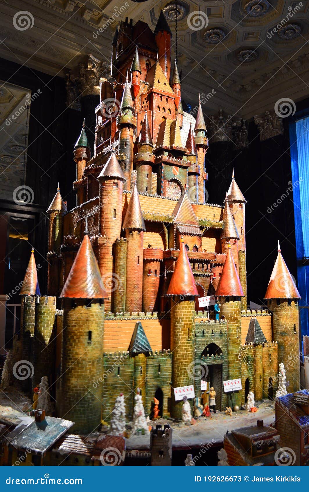 A tall gingerbread castle editorial stock photo. Image of california ...