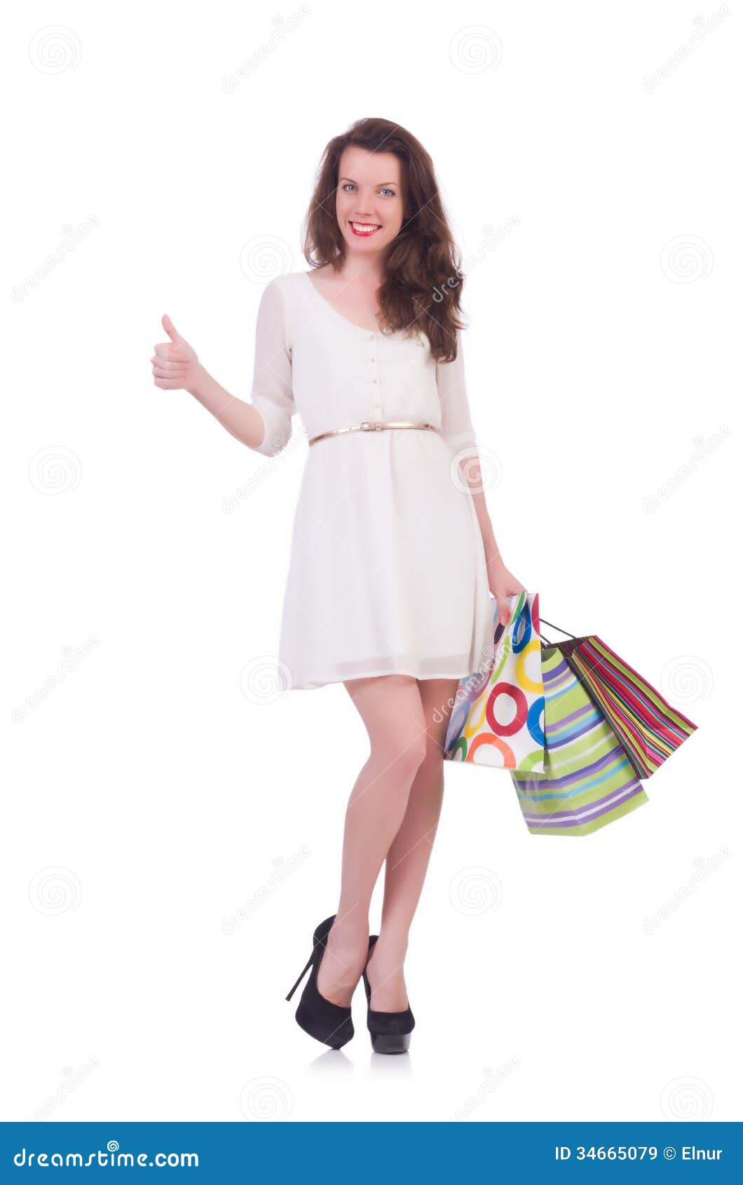 Tall Girl After Good Shopping Stock Image - Image of beauty, lifestyle ...